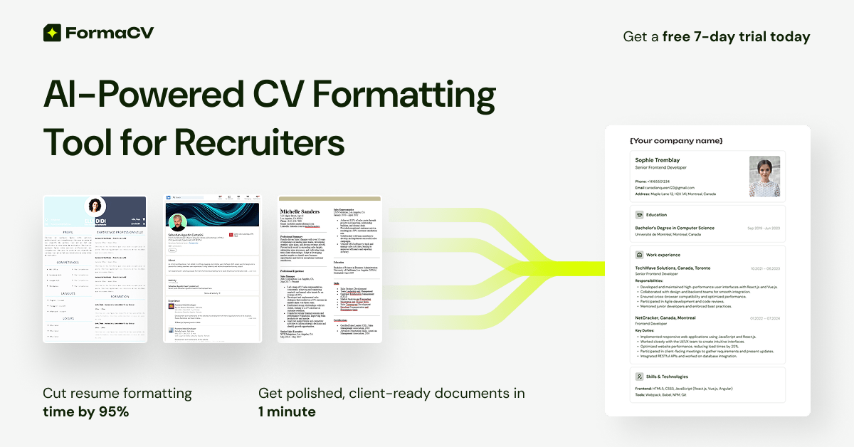 FormaCV: AI-powered CV formatting tool for recruiters